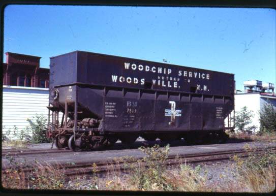 B&M woodchip car @ Woodsville N.H. Sept 1971: The GreatRails North American Railroad Photo Archive