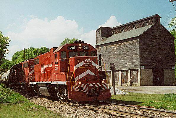 GP38-2 #201 leads BDRD past the coal dock at Brandon, VT.: The GreatRails North American ...
