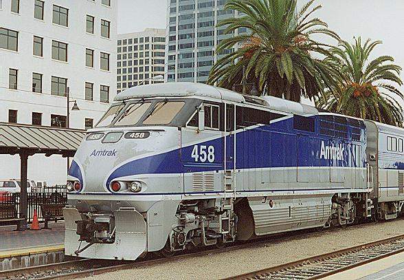F59PHI #458 on T#768 at the station in San Diego, CA.: The GreatRails North American Railroad ...
