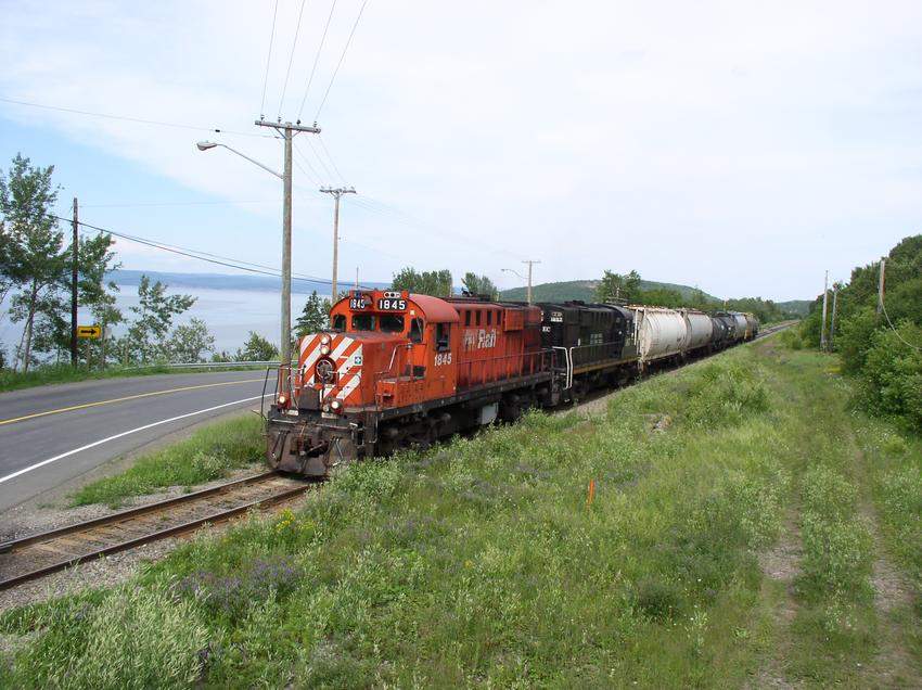 ALCO 1845 with a local @ Dalhouse, NB: The GreatRails North American Railroad Photo Archive