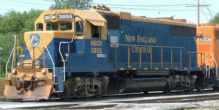 Another view of NECR GP-38 #3855 Ready to Leave the St. Albans VT yard: The GreatRails North ...
