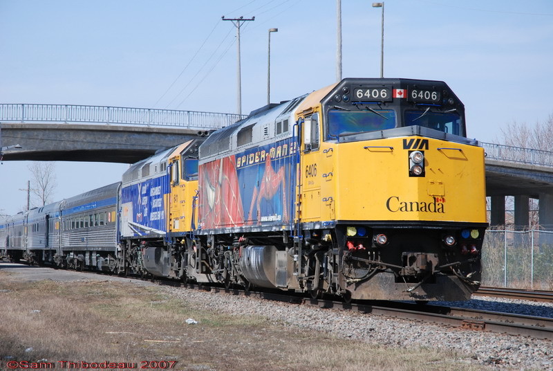 VIA 6406 - Joliette QC - April 23rd 2007: The GreatRails North American Railroad Photo Archive