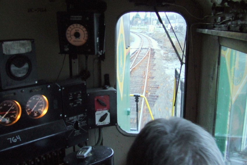 Engineer, Leon enjoyed run #764 engine from control panel.: The GreatRails North American ...