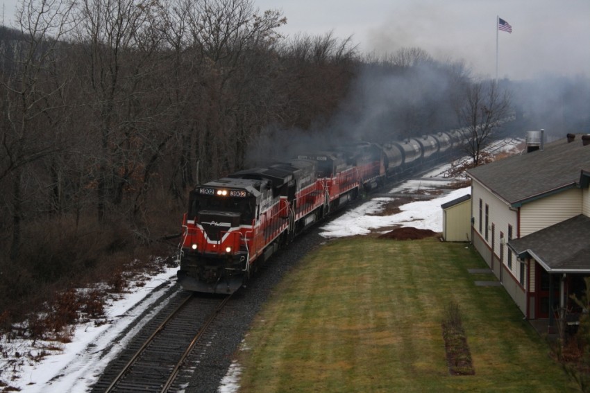 Southbound ethanol extra through Milbury: The GreatRails North American Railroad Photo Archive