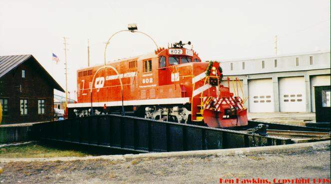 CLP 802 being turned at the VTR engine house.: The GreatRails North ...