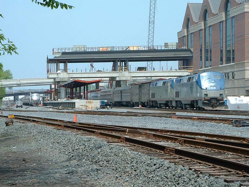 Amtrak train 448 Boston section backing on to main track at Albany ...