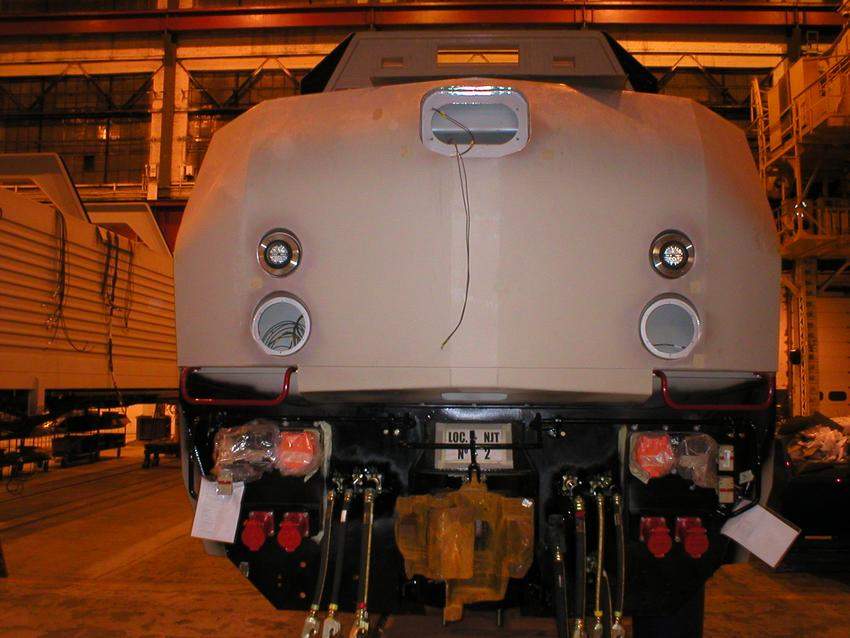 nose of the new PL42AC's being built for New Jersey Transit. Hornell, N ...