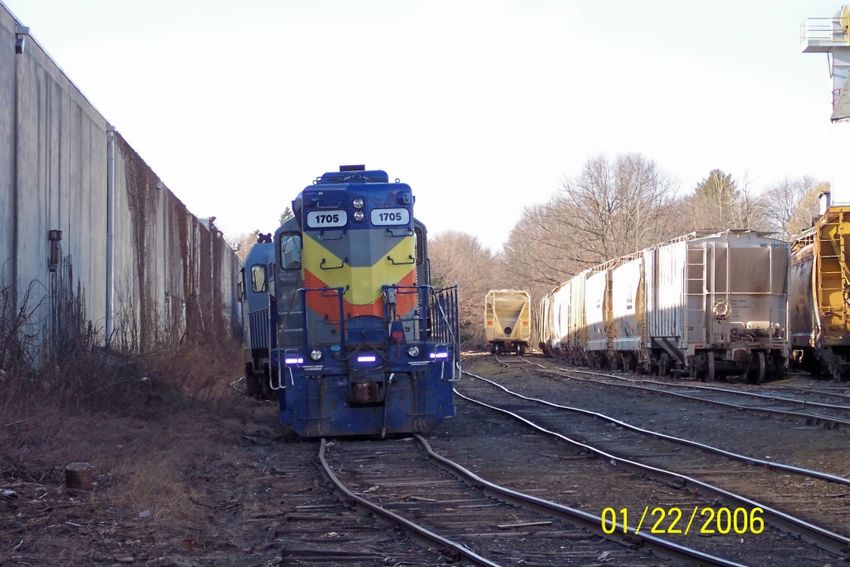 A front shot of BCLR GP9R 1705.: The GreatRails North American Railroad ...