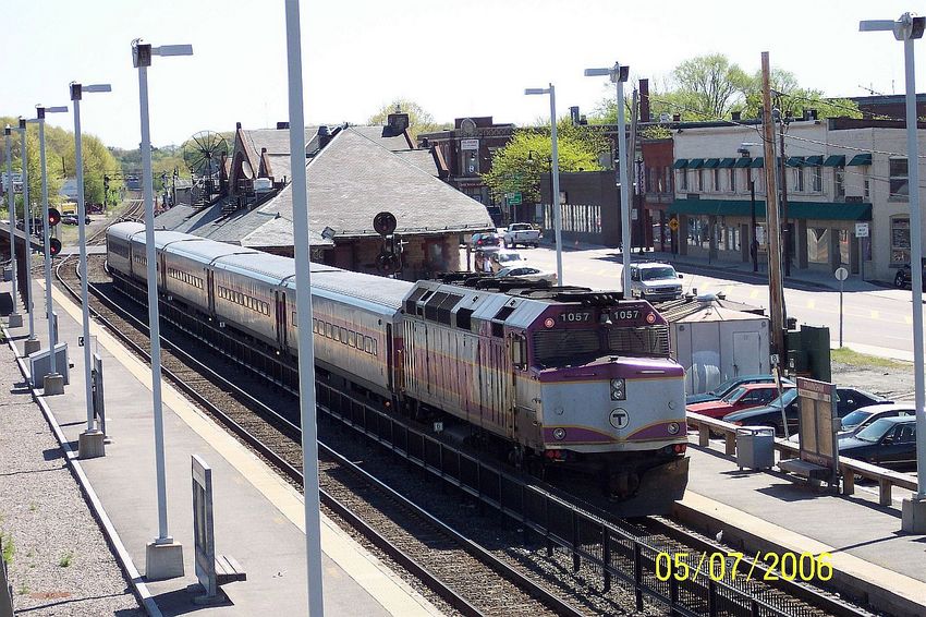 A parting shot of MBTA F40PH 1057.: The GreatRails North American ...