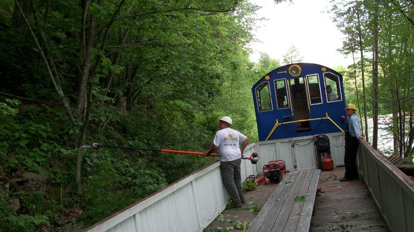 Brush Train Cutting Overhead Brush: The GreatRails North American ...