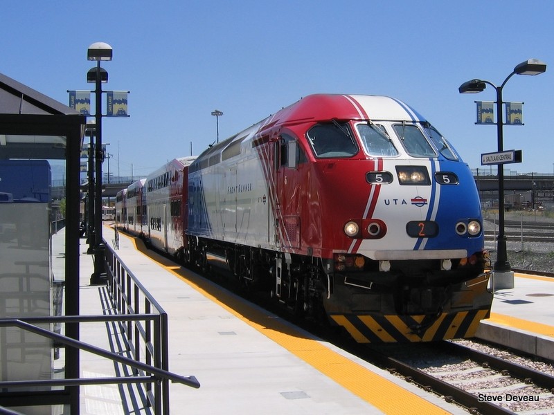Frontrunner train at Salt Lake Central station: The GreatRails North ...