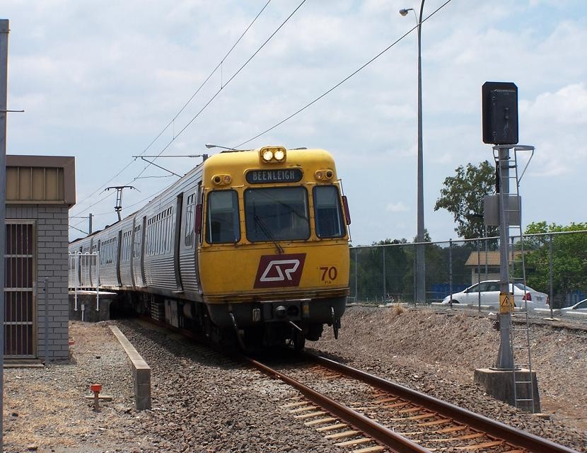 QR EMU-70 Departing.: The GreatRails North American Railroad Photo Archive