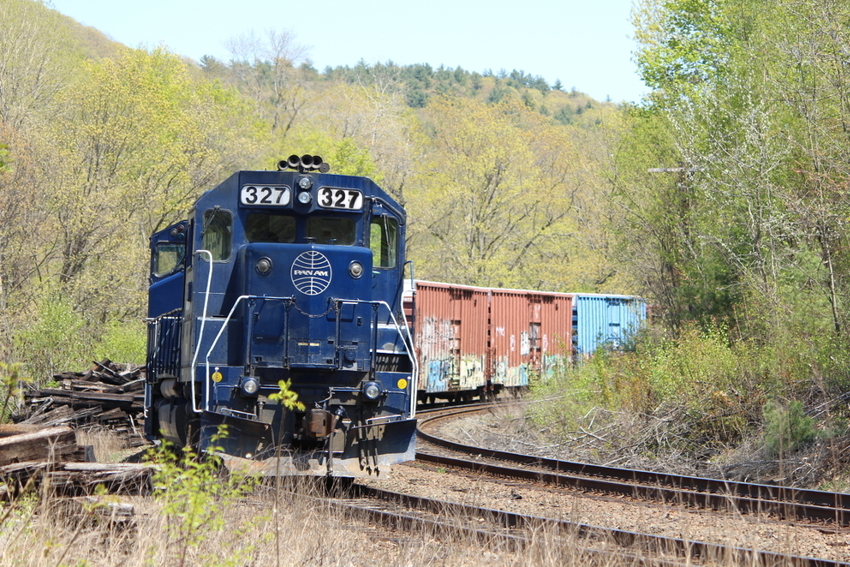 A west-bound Pam Am freight tied down in Millers Falls: The GreatRails ...