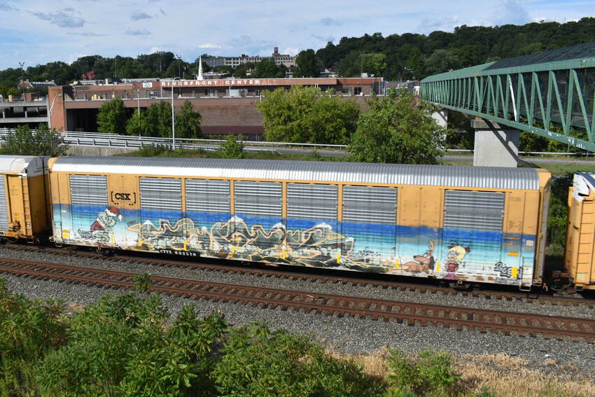 "Decorated" Auto Rack: The GreatRails North American Railroad Photo Archive